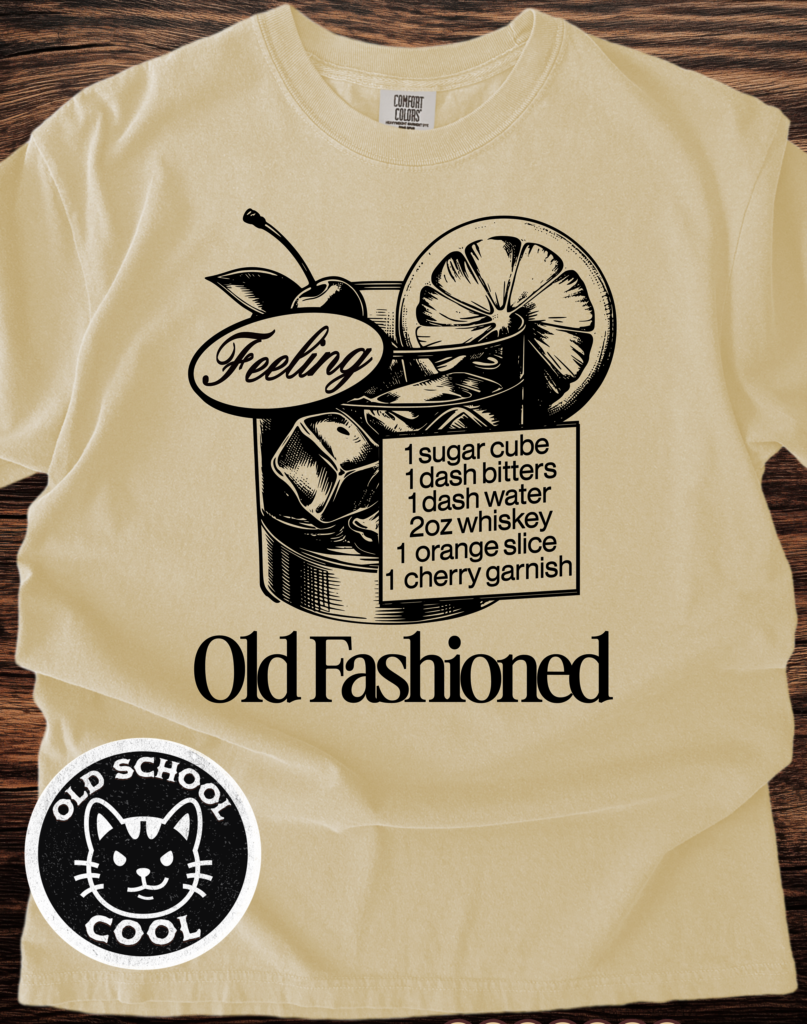 Feeling Old Fashioned Retro Cocktail T-Shirt – Old School Cool